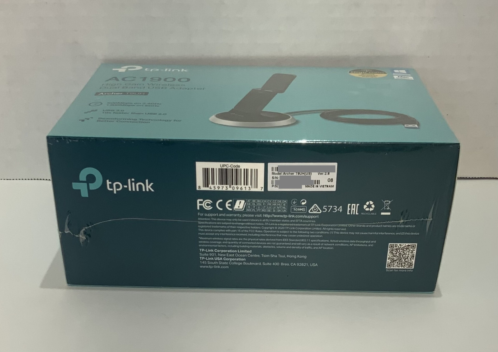 TP-LINK AC1900 High-Gain Wireless Dual-Band USB Adapter - Black for ...