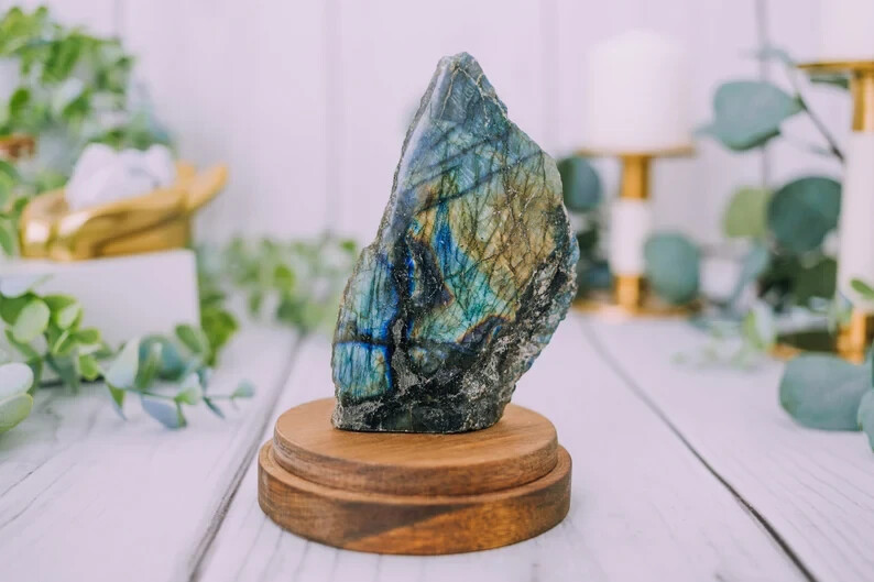 Natural Labradorite Slab, Rough Labradorite Crystals, High Flash ...