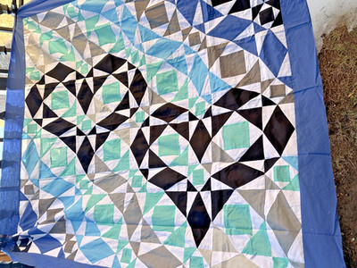 Handmade Ocean Storm Baby Quilt Top 47x47" Pieced~ BABY/BED/Wall Decor ...
