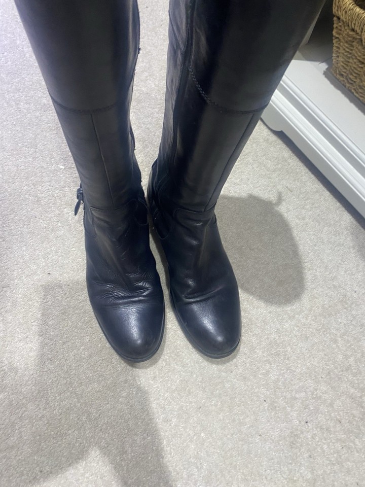 Jones Bootmaker Women's Black Leather Boots Palomas 1013 Size 38 Uk 5 ...