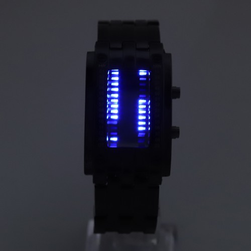 *LED Watch Unique Binary Time Mode Display Convex Arc Structure ...