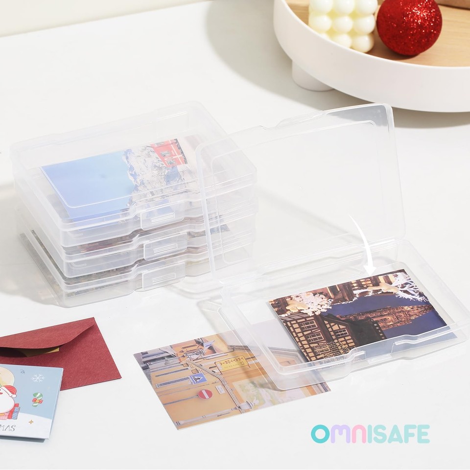 OMNISAFE 5x7 Photo Storage Cases, Plastic Craft Storage Container, Acid ...