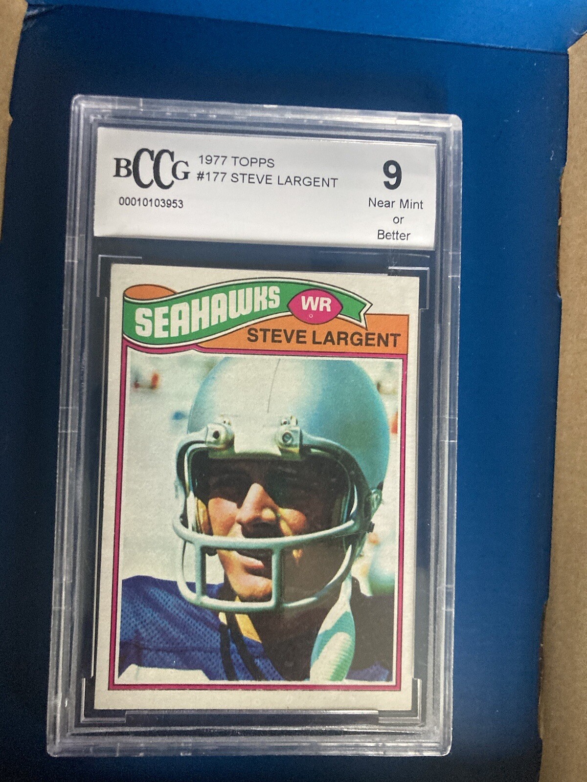 1977 Topps Steve Largent Rookie Card Graded BGS BCCG 9 Mint RC HOF #177 ...