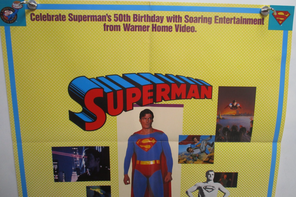 1987 Poster SUPERMAN 50th Birthday CHRISTOPHER REEVE George Reeves ...