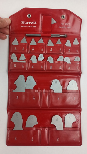 Starrett No. 5167C Radius Gage Set 1/64 - 1/2" with No. 110 Holder ...