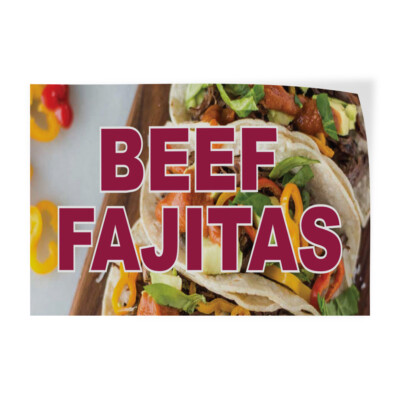 Decal Stickers Beef Fajitas Restaurant Cafe Bar A Vinyl Store Sign ...