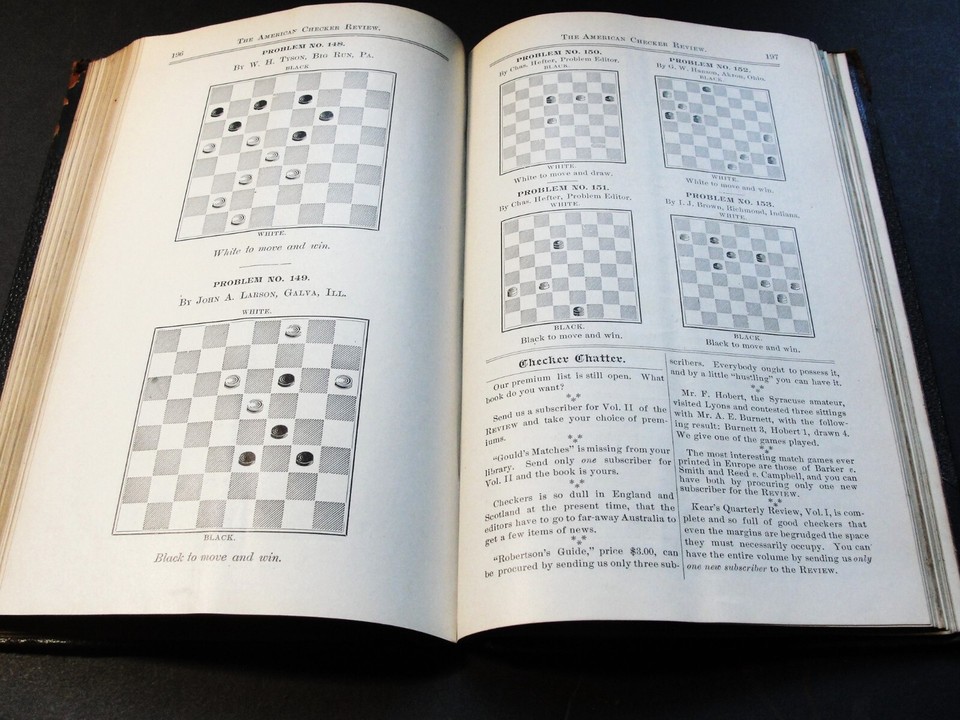 The American Checker Review- Bound Volume II Book- March 1889-February ...