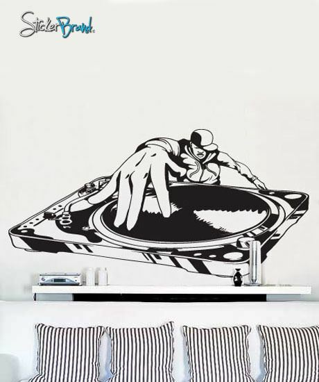 Stickerbrand Vinyl Wall Decal Sticker DJ Turntable Urban Hip Hop Music ...