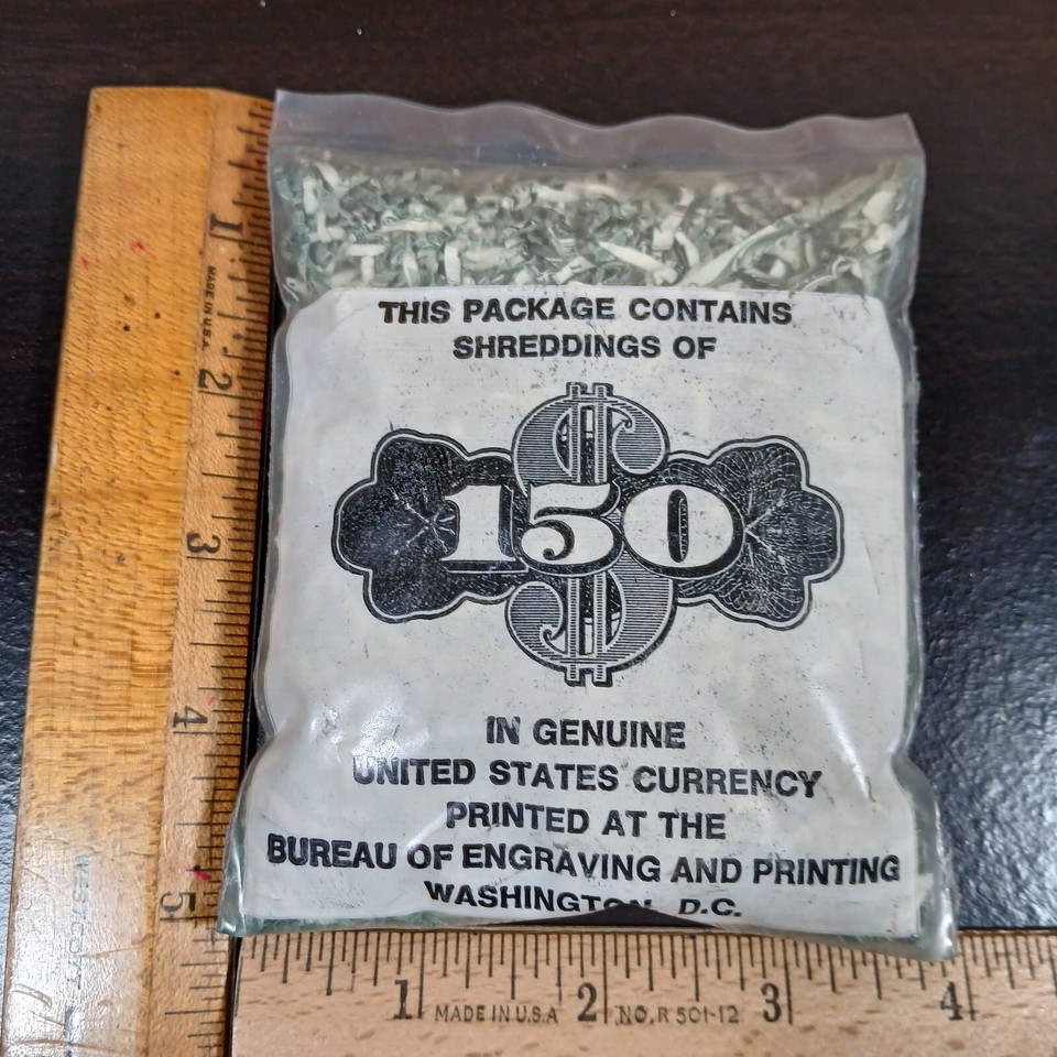Bag Of Genuine $150 Shredded Money US CURRENCY - VINTAGE 80’s SHRED ...