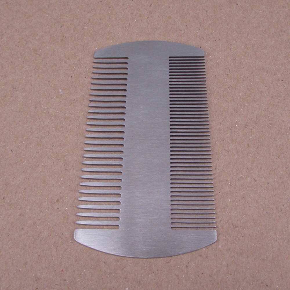 Wallet Pocket Stainless Steel Comb Dual Action Beard Comb For Man ...