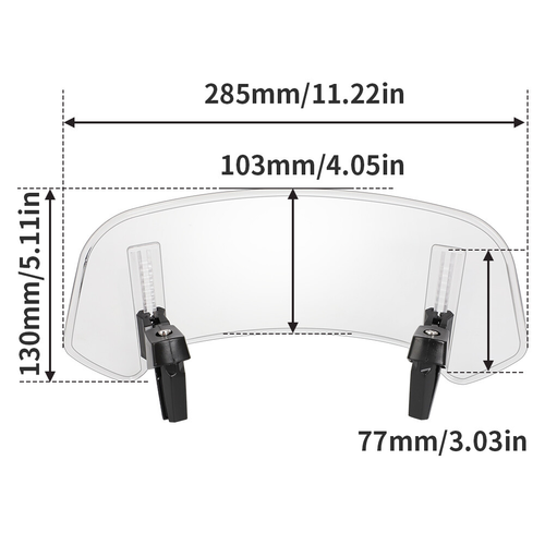 Motorcycle Windshield Wind Screen Deflector Extension Spoiler Clip On ...