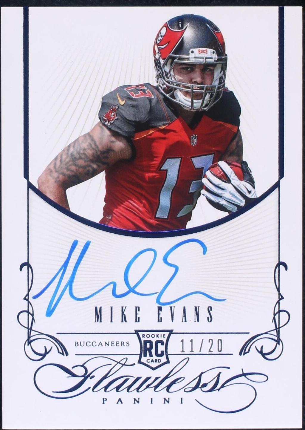 2014 Panini Flawless - Rookie Autographs Mike Evans #4 Blue /20 (AU, RC ...
