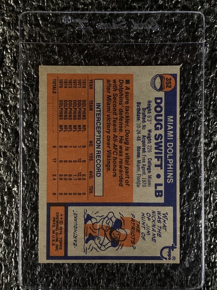 1976 Topps Football #352 Doug Swift EX/MT | eBay