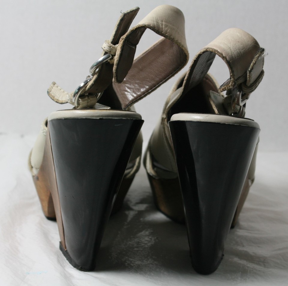 DKNYC DONNA KARAN SHOES ELIM PEEP TOE PLATFORM CLOG SLINGBACK HEELS 8 ...