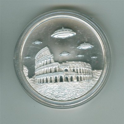 INTAGLIO MINT 2023 UFOs OVER ROME 1 OZ .999 HIGH RELIEF SILVER ROUND ...