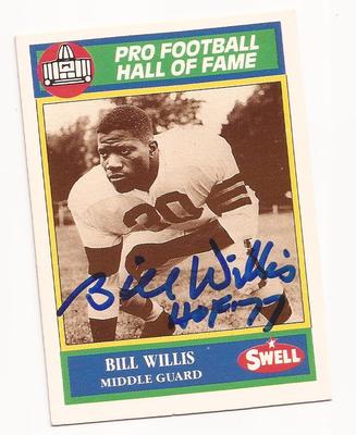 1990 Swell # 100 BILL WILLIS AUTOGRAPH Signed Auto Card Cleveland ...