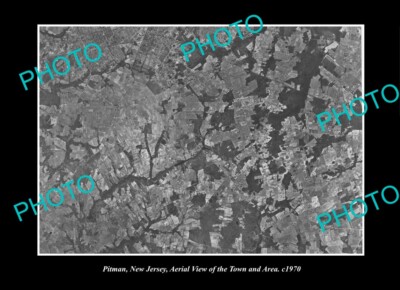 OLD POSTCARD SIZE PHOTO PITMAN NEW JERSEY, AERIAL VIEW OF DISTRICT ...