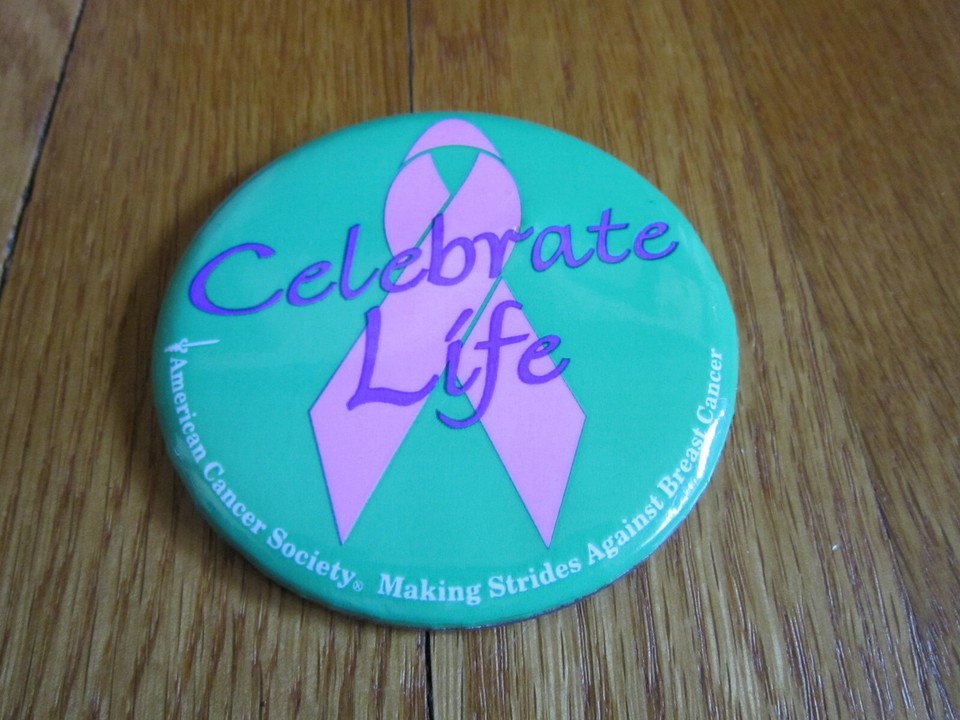 Vtg CELEBRATE LIFE Pink Ribbon American Cancer Society Breast Pin ...