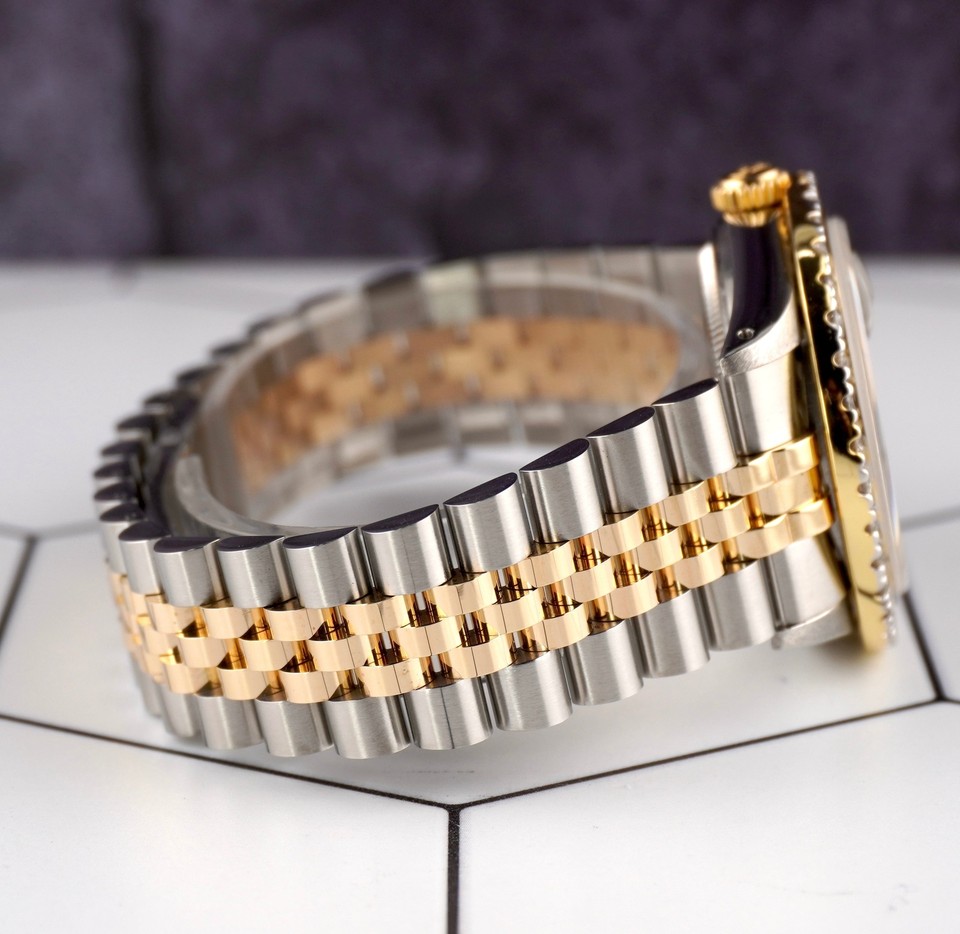 Rolex Datejust 36mm YG/Steel 2.25ct Diamonds Green Dial Hidden Clasp ...