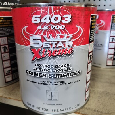 5 Star Xtreme 5403 Hot Rod black Lacquer Primer 4.8 VOC 1Gal Primer Only