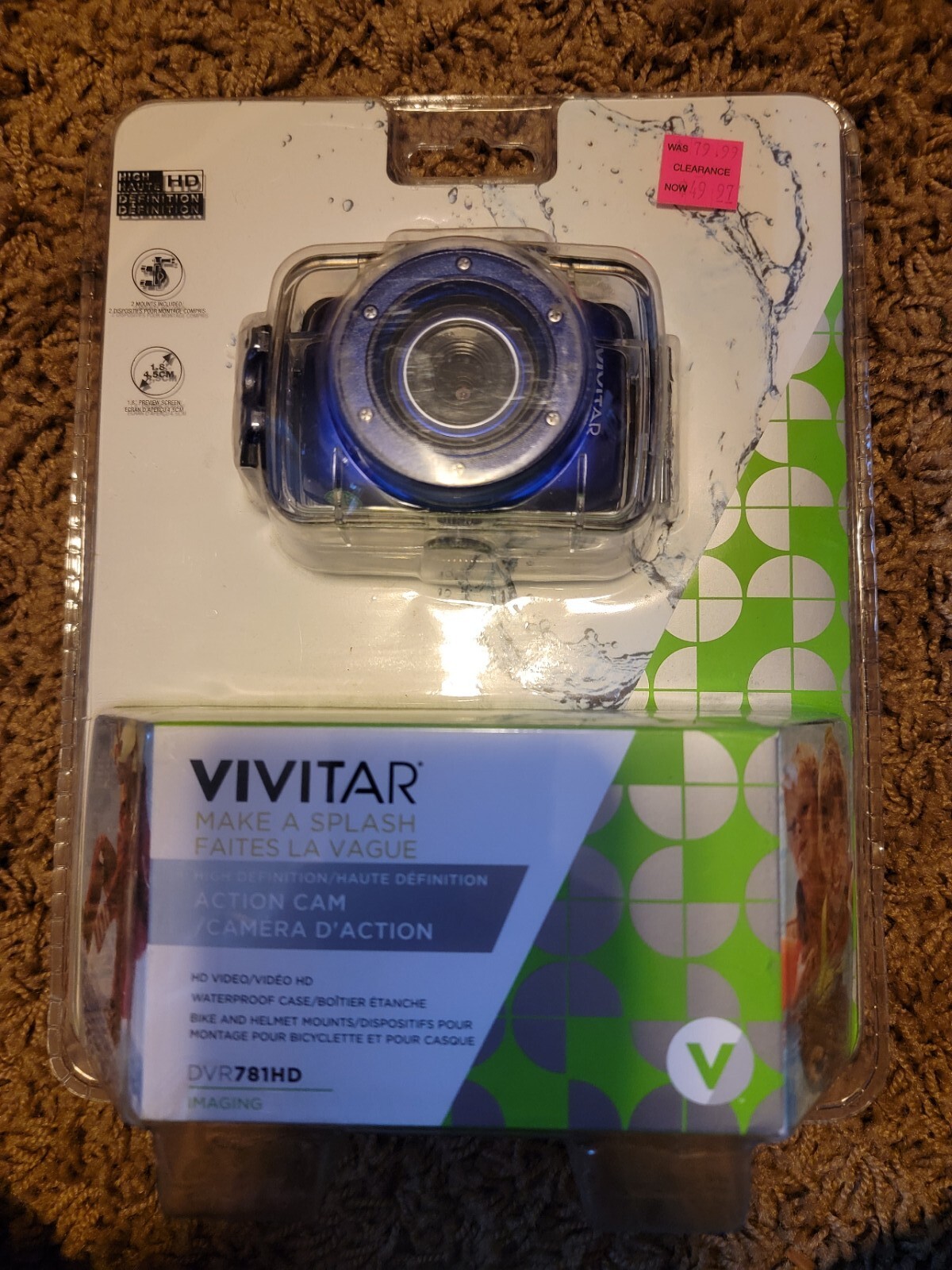 Vivitar HD Action Waterproof Camera / Camcorder - Blue DVR781HD Brand ...