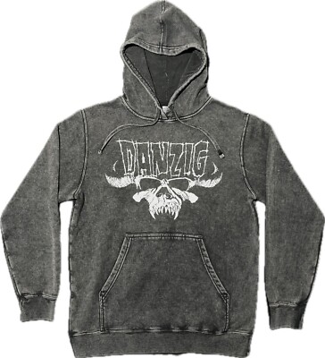 Danzig Crystar Skull Vintage Wash Hoodie Premium Mineral Wash Hooded ...
