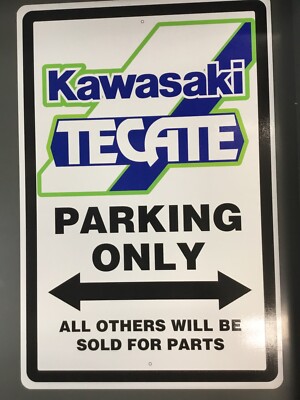 Tecate Kawaski 250 Novelty Aluminum Sign KXT250 KXT 84 85 86 1986 87 ...