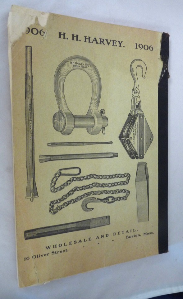 1906 H H Harvey's Boston catalog tools stone blacksmith building rope ...