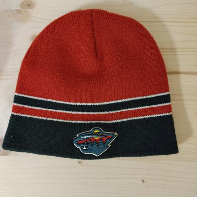 Winter Stocking Cap Beanie Minnesota Wild NHL Hockey Knit Green Red | eBay