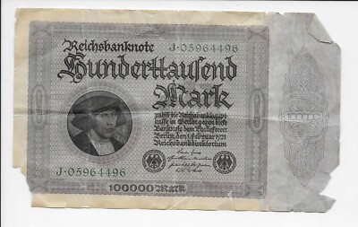 1923 Germany 100,000 Marks Note Nice German Note | eBay