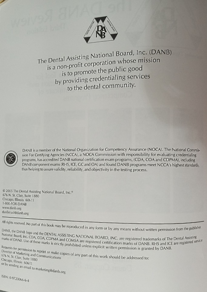 The DANB Review Third Edition , Review for Certified Dental Assisting ...