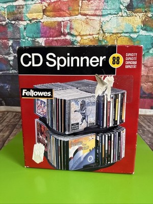 New In Box Fellows 88 CD Spinner Revolving Rack 88 CDs Capacity Holder ...