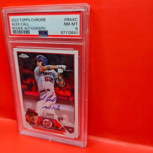 2023 TOPPS CHROME #RA-AC ALEX CALL (RC) AUTO PSA 8 WASHINGTON NATIONALS ...