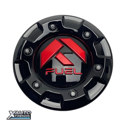Fuel Off-Road Gloss Black Wheel Center Cap and Red Logo 1001-58CEN-GBQ ...