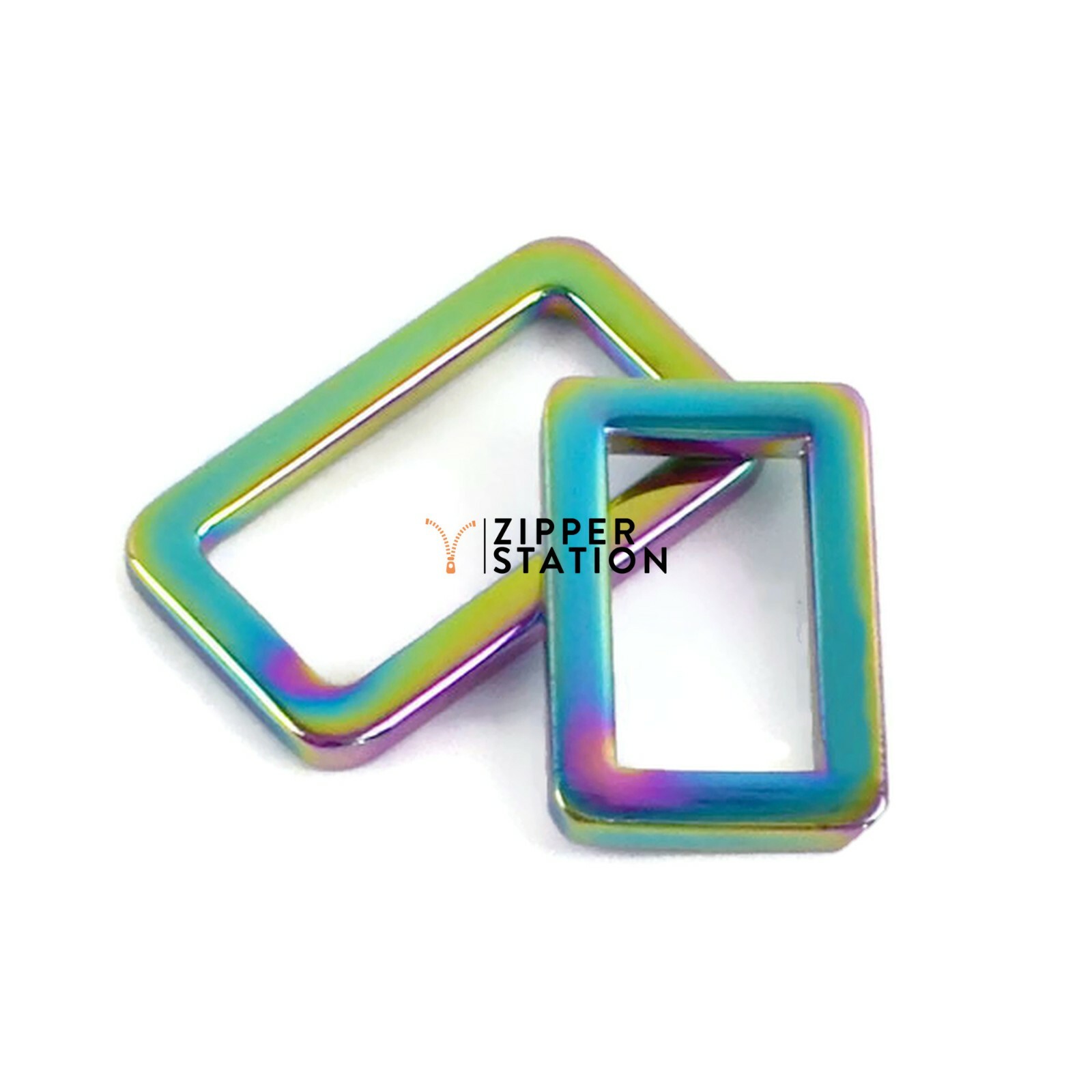 Rainbow Metal Rectangle D rings - Solid Cast loops for webbing - 18 to ...