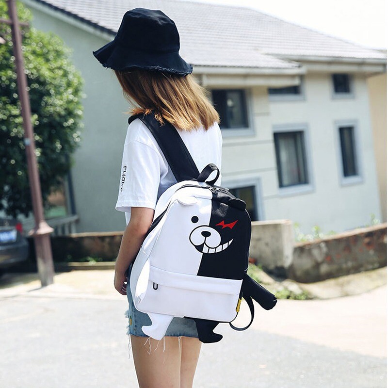 Danganronpa Monokuma Cosplay Canvas Backpack Laptop Student School ...