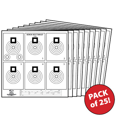 25 Bench Rest Precision Sighting Paper Shooting Target Gun Range Rifle ...