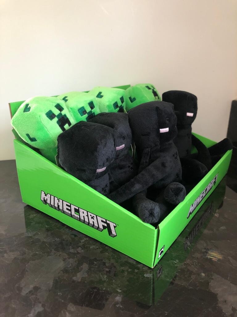 New Sealed In Box Minecraft 2014 9 Units Display Plush Creeper Enderman ...