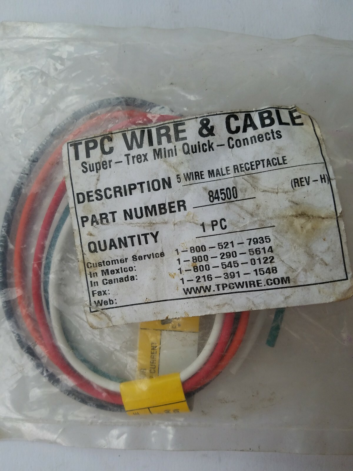 TPC wire and cable 5 pole super trex male receptacle 84500 | eBay