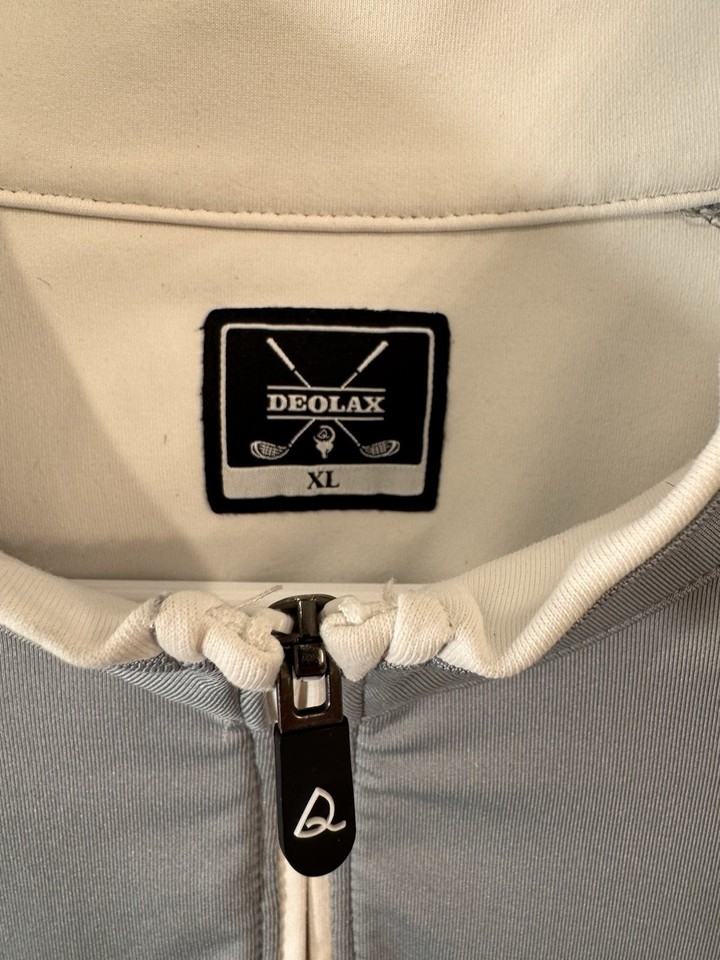 Deolax Sweater Mens Extra Large Gray Golf Quarter Zip Pullover ...