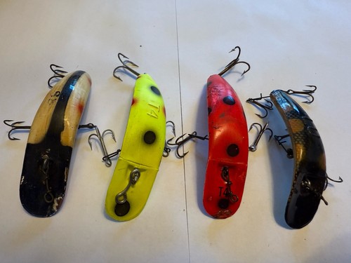 Lot of Four (4) Large Helin Flatfish Lures (T4, S8, LU) | eBay