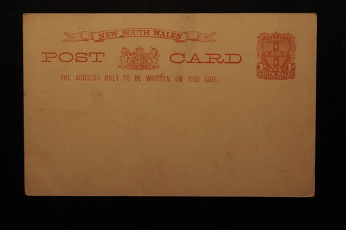 New South Wales 1d post card with pre-printed greeting on back (see ...