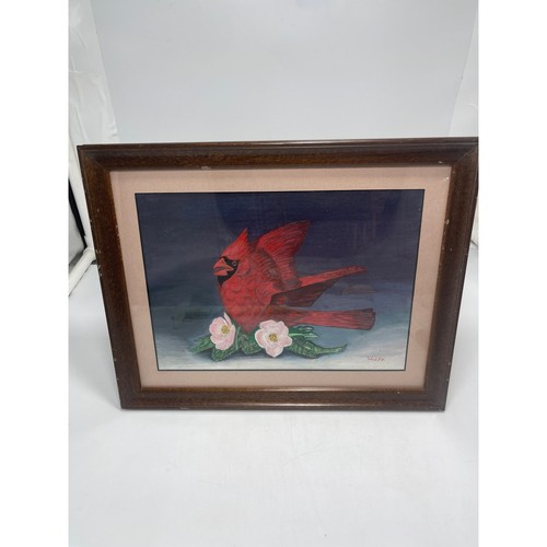Folk Art Cardinal by WulFF Orignal Art Wildlife Bird Professional ...
