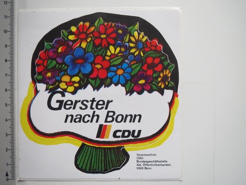 Aufkleber Sticker Gerster nach Bonn CDU Politik Partei (7636) | eBay