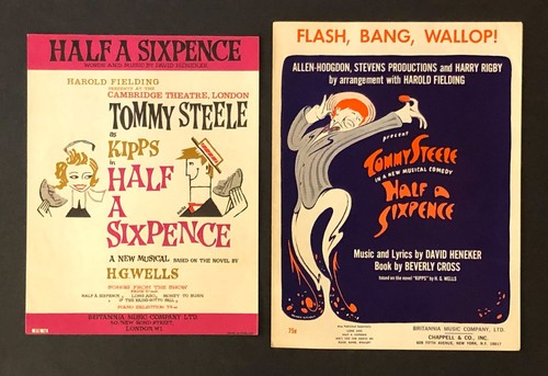 1963 Half A Six Pence Sheet Music Lot of 2 Flash, Bang, Wallop Tommy ...