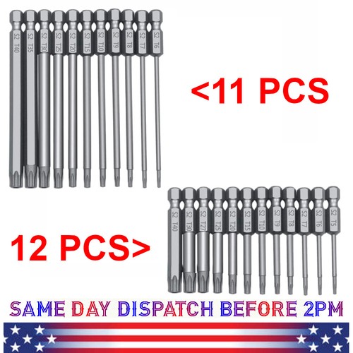 11/12pcs Magnetic Head Torx Screwdriver Bit Set Security Tamper Proof ...