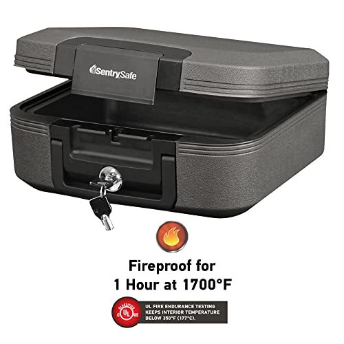 SentrySafe Fireproof and Waterproof Safe Box with Key Lock Fire and ...