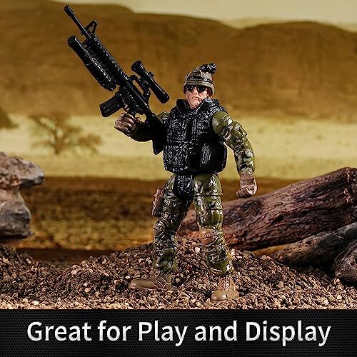 Army Men Action Figures Set, Include 12 Toy Soldiers with Digital Camo ...