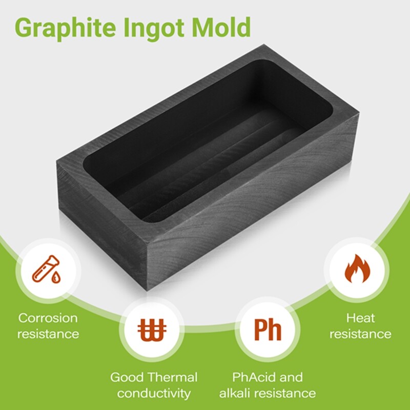 2 Pieces 1 KG Graphite Ingot Mold Crucible Mould for Melting ...
