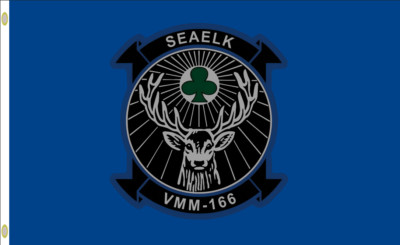 USN USMC VMM-166 MARINE CORPS Sea Elk Squadron 3x5 ft Single-Sided Flag ...